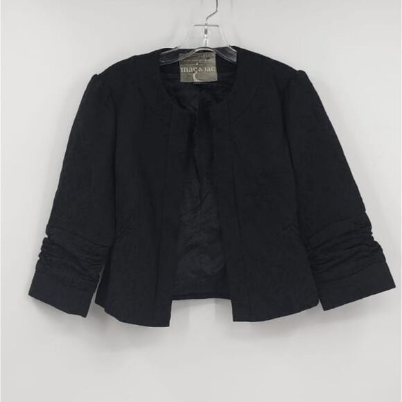 mac & jac | Jackets & Coats | Mac Jac Black Jacquard 34 Sleeve Jacket ...
